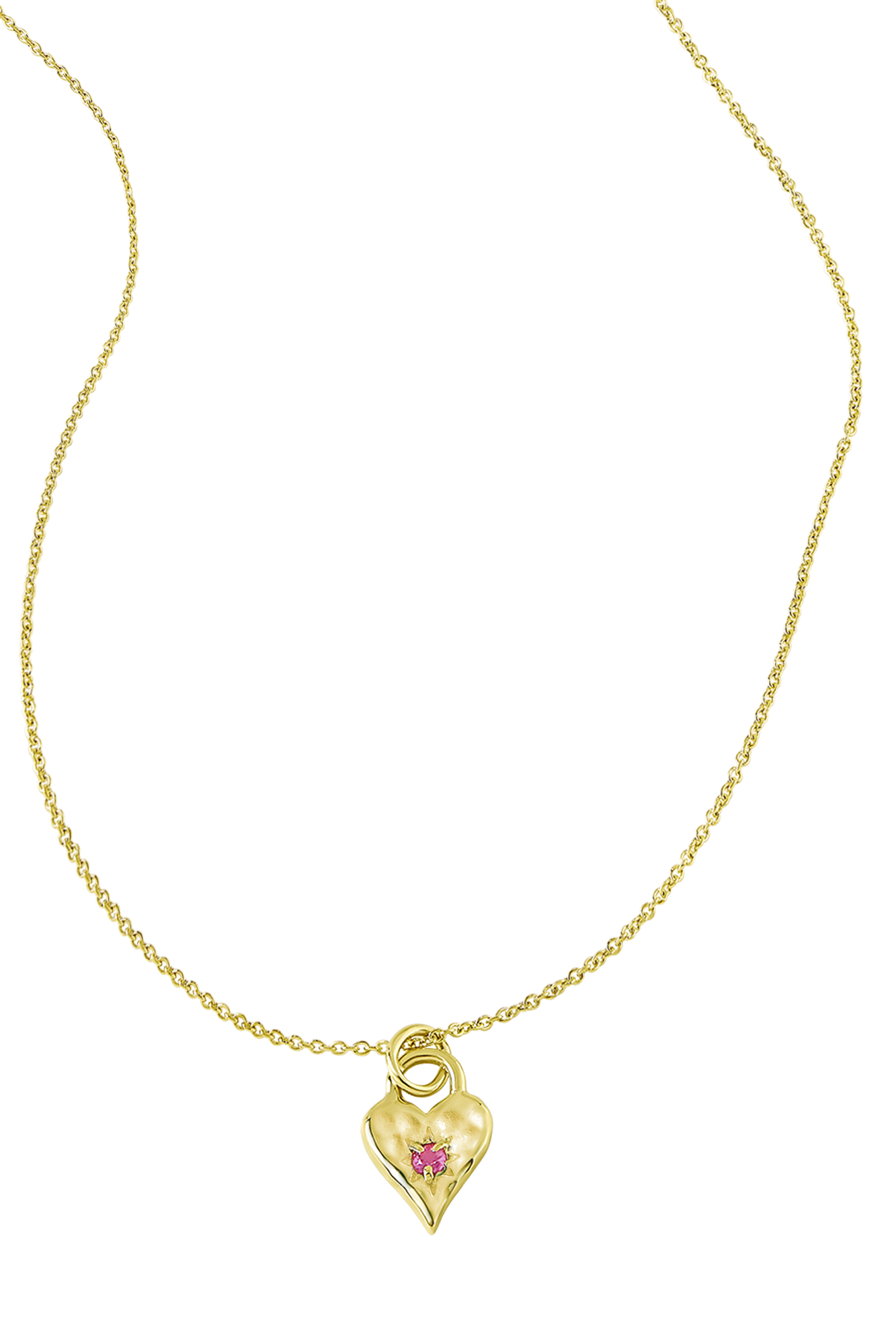 Love Heart Pink Tourmaline Gold Necklace – Midsummer Star